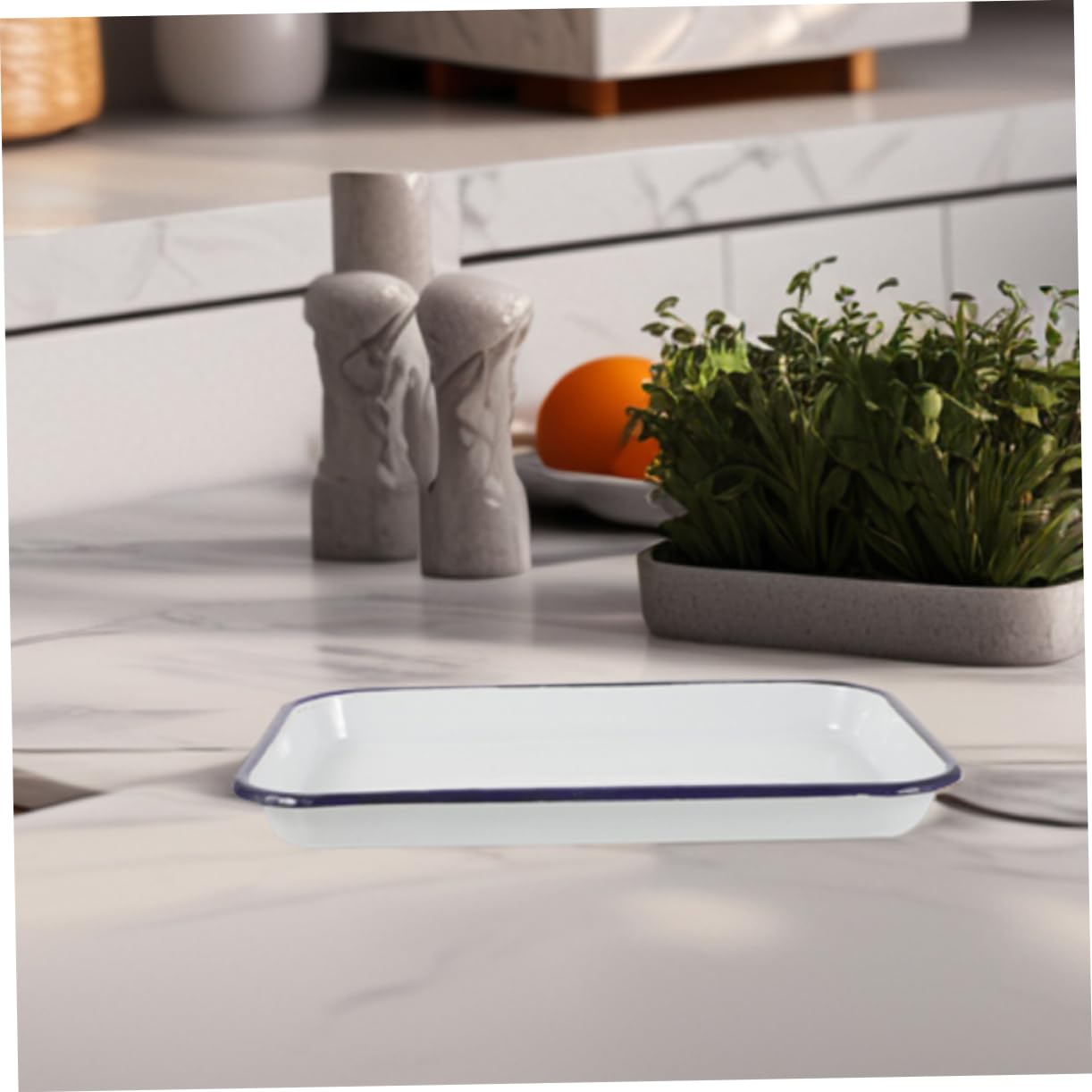 Rectangular Baking Sheets 2-Piece Enamel Rectangular Baking Trays - Non ...
