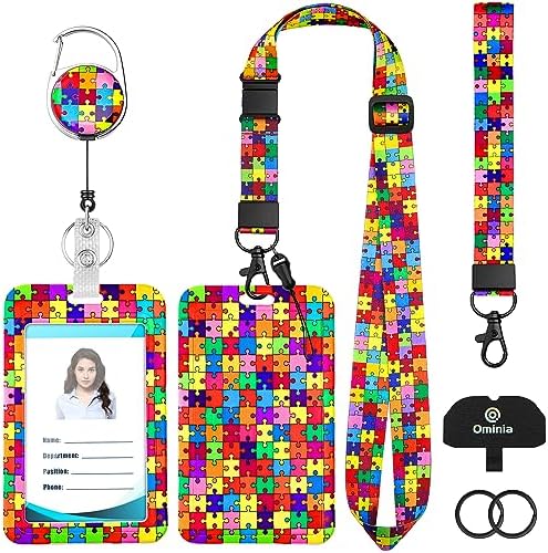 Amazon.com : Ominia ID Badge Holder with Wrist and Breakaway Lanyard ...