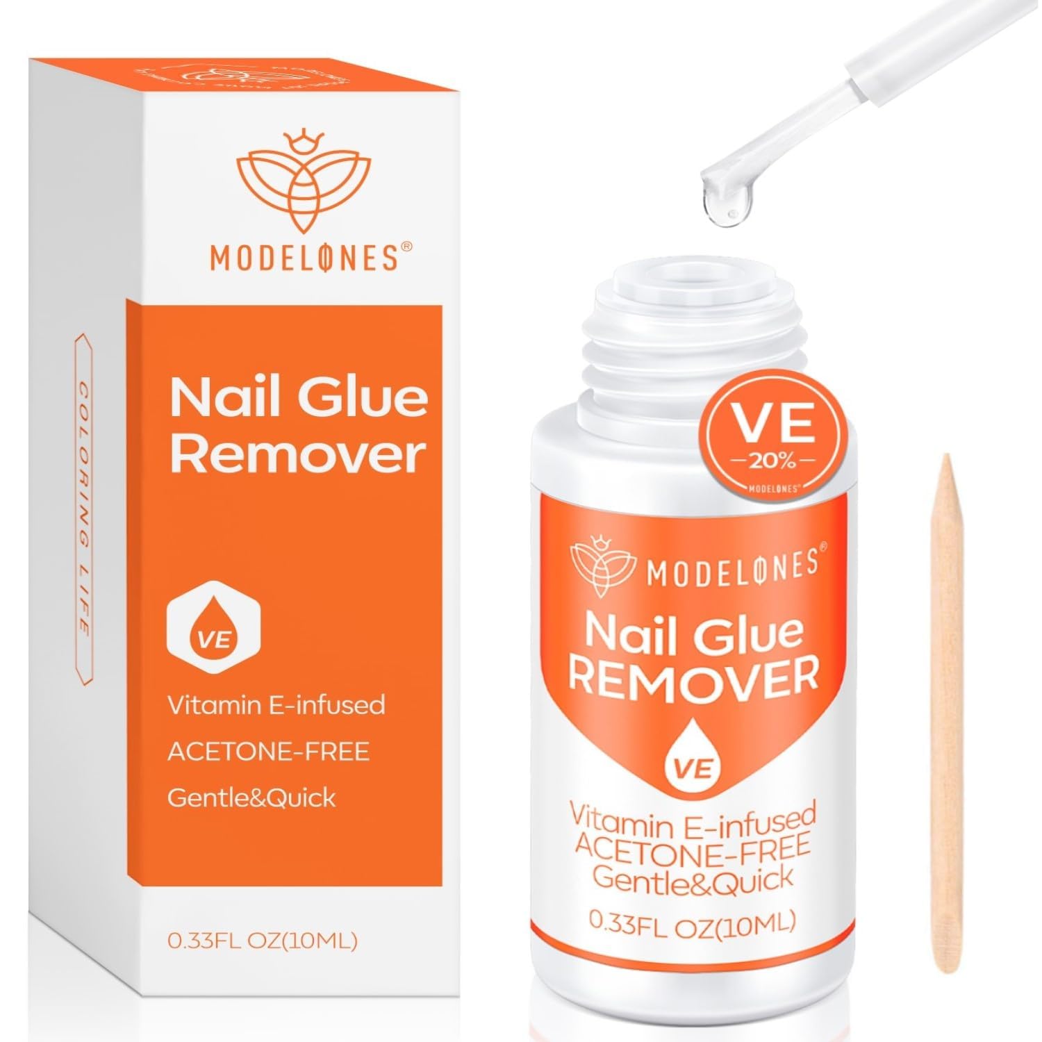 Modelones Nail Glue Remover for Press on Nails Tips Remover Glue Off ...