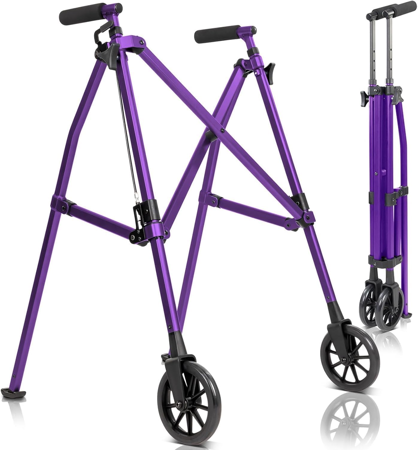 Amazon.com: FUSHIDE Standard Walker,Aluminum Folding Lightweight Walkers with Seat Support up to ...