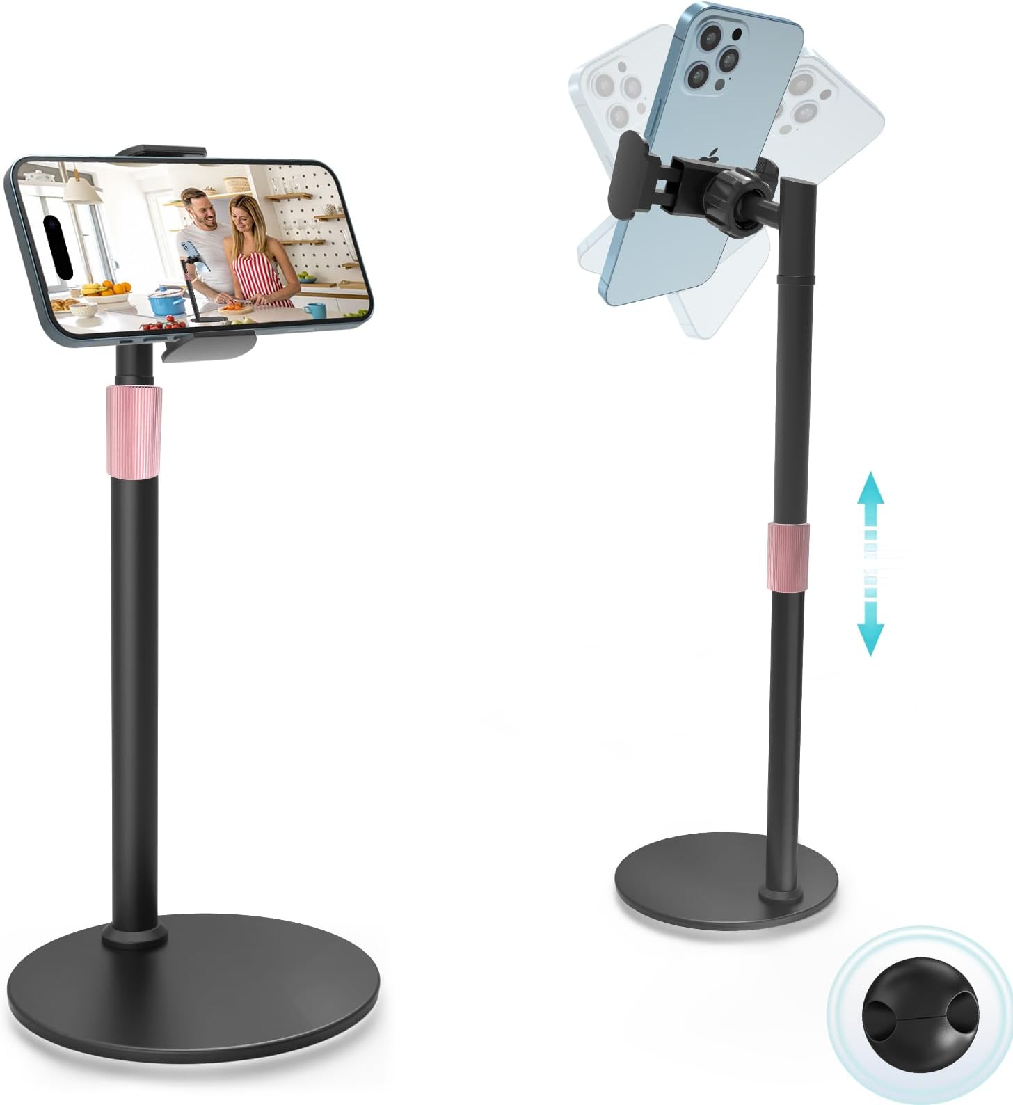 Amazon.com: Cell Phone Stand, Adjustable Height & Angle Gooseneck Stand ...