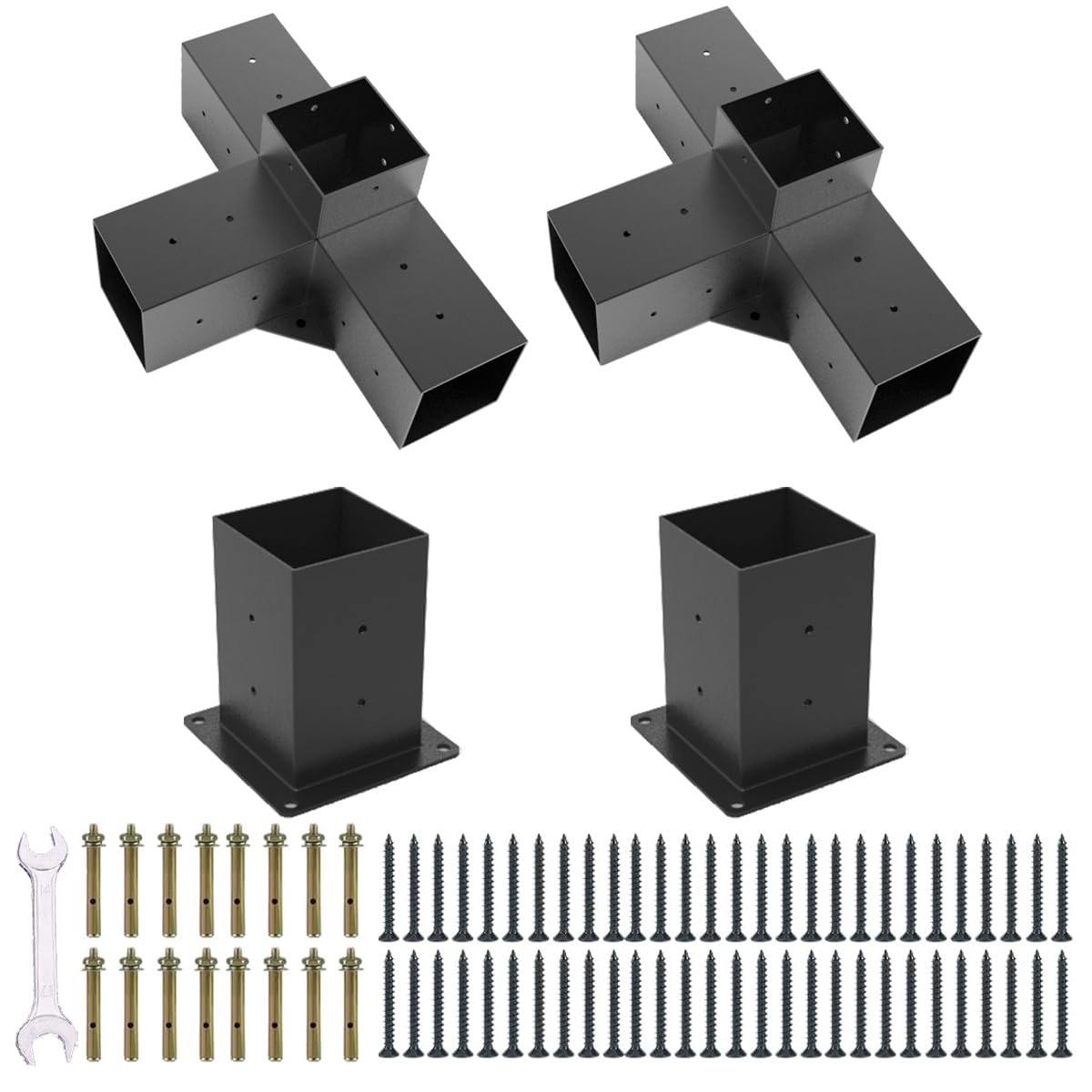 Pergola Kit Heavy Duty Pergola Brackets Kit - 4-Way Corner Brackets ...