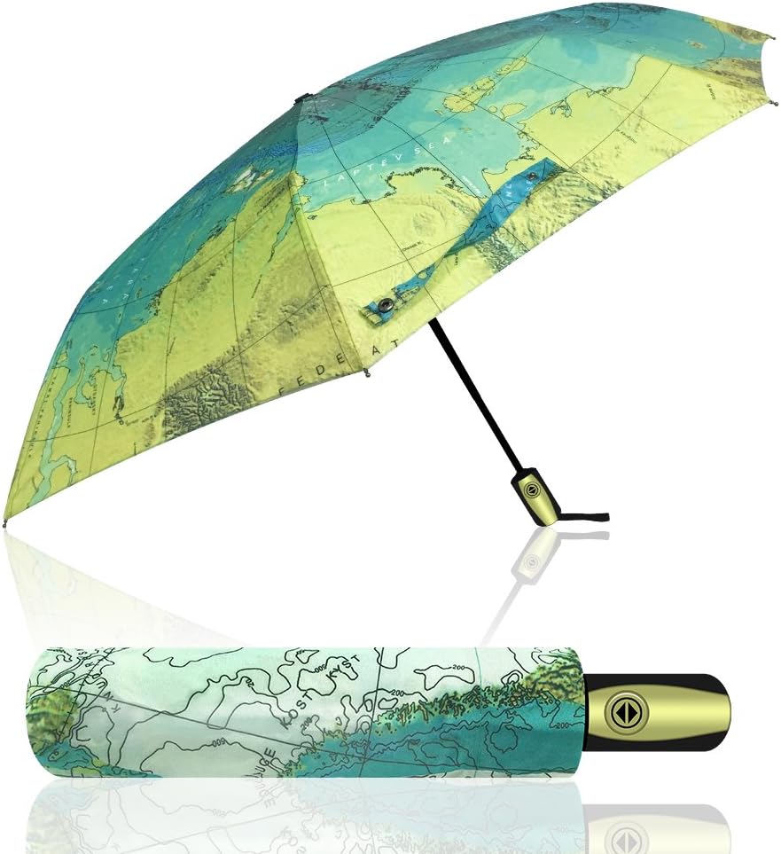 Amazon.com: econoLED Compact World Map Travel Umbrella - Windproof ...