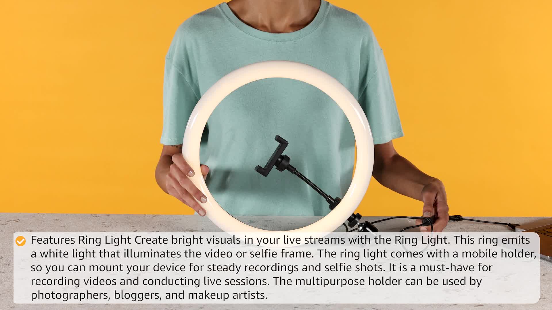 26C Professional Ring Light Live Stream For Digital Cameras - Black White