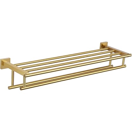 Amazon.com: Hotel Towel Shelf with Towel Bars, Angle Simple SUS304 ...