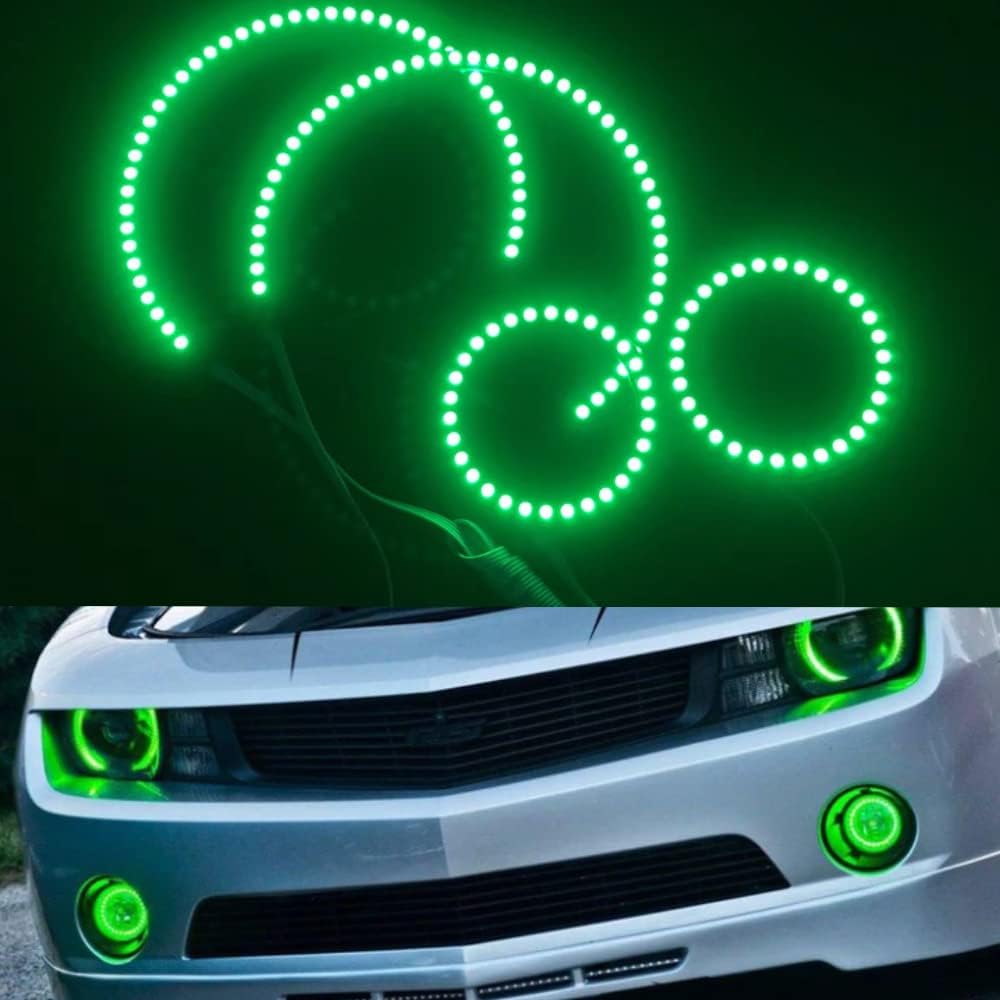 Amazon.com: RGB LED Angel Eyes Halo Rings & Fog Lights for Chevrolet Chevy Camaro 2010 2011 2012 ...