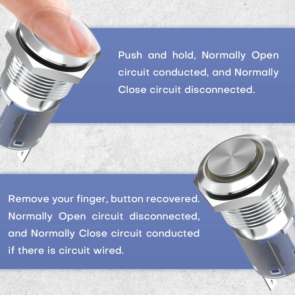 Snapklik.com : Momentary Push Button Switch, High-Cap 1NO1NC SPDT Off ...