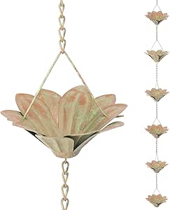 Amazon.com : taman Rain Chain Set, 5.6ft Flower Rain Chain for Gutters ...