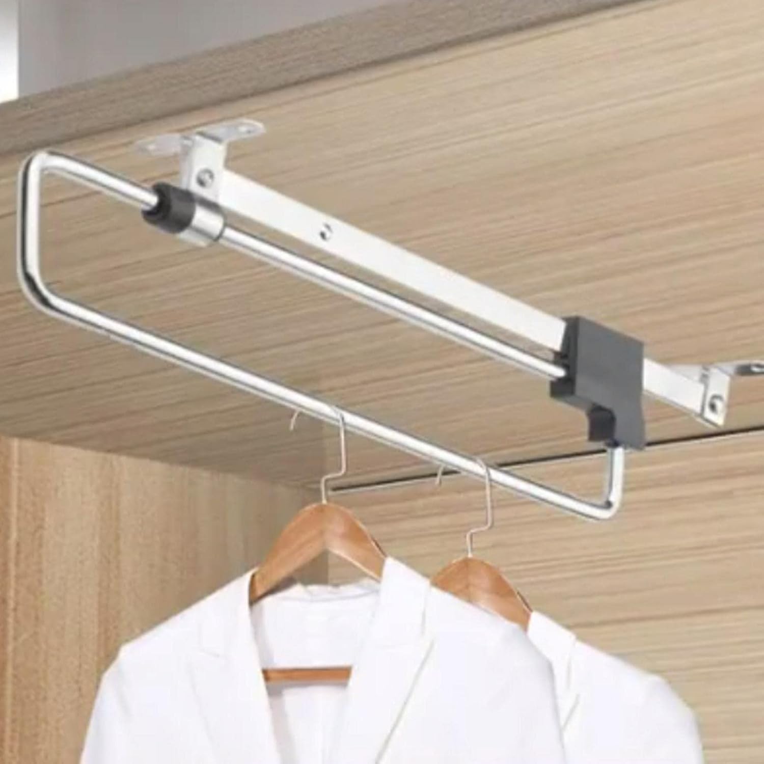 Steel Clothes Rod Coat Closet Stretchable Rod Clothes Hanging Closet ...