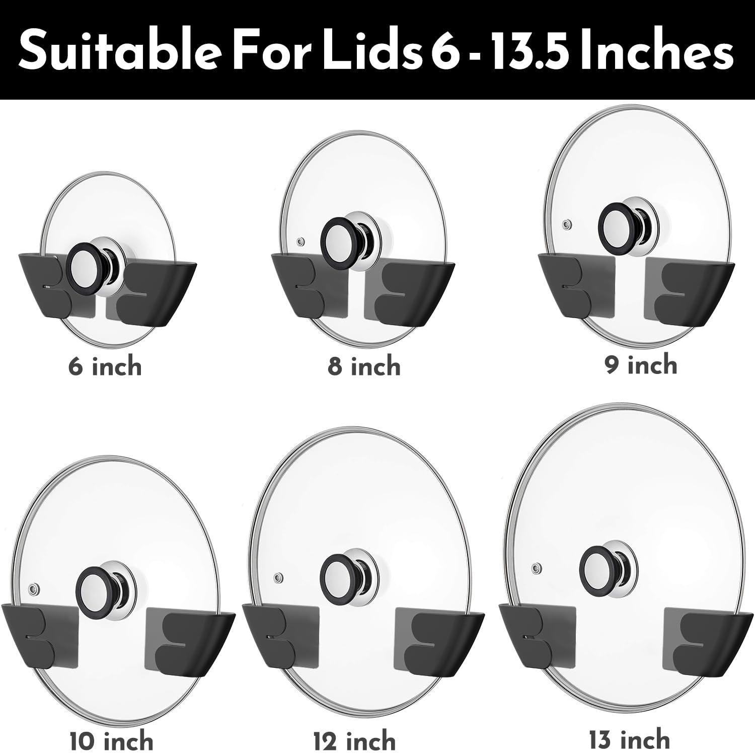 Niceyos Universal Adjustable Pot Lid Organizer for Cabinet - Upgraded ...