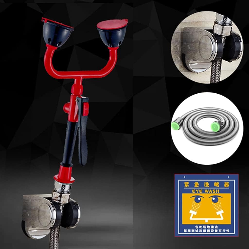 Amazon.com: PCWLH Stainless Steel Hose Mobile Handheld Eyewash Station ...