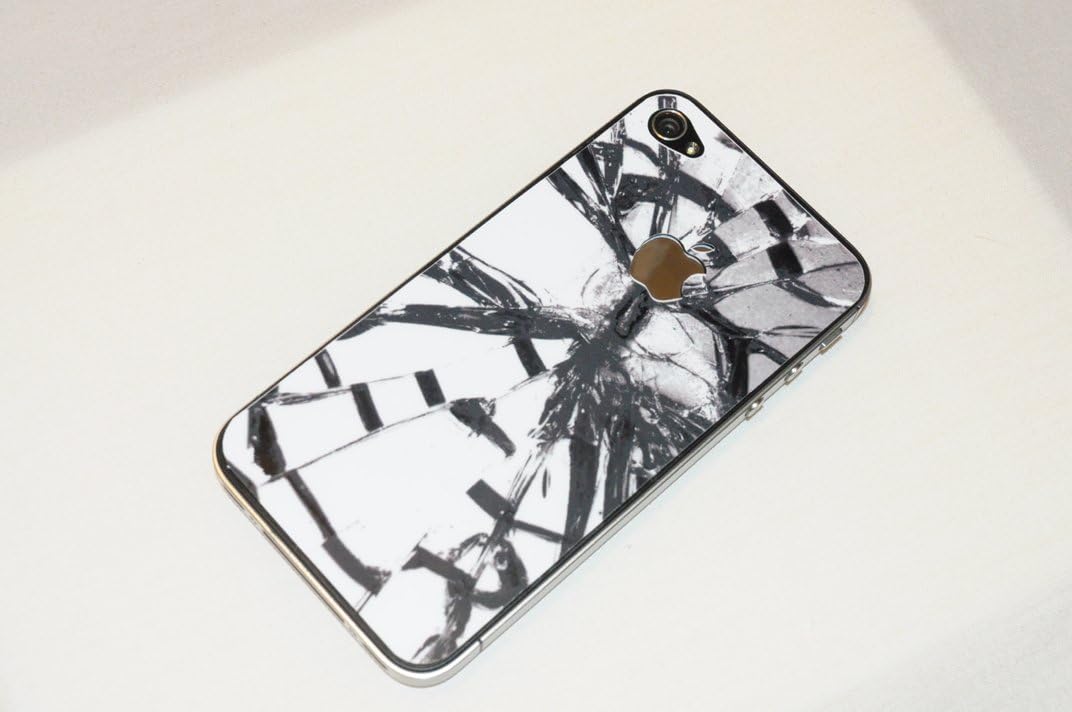 Amazon.com: Broken Glass Decal for iPhone 4 / 4S - WHITE - glossy vinyl ...