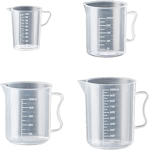 Set of 4 Measuring Cups with Graduated Scale Accurate Measurement Cup ...