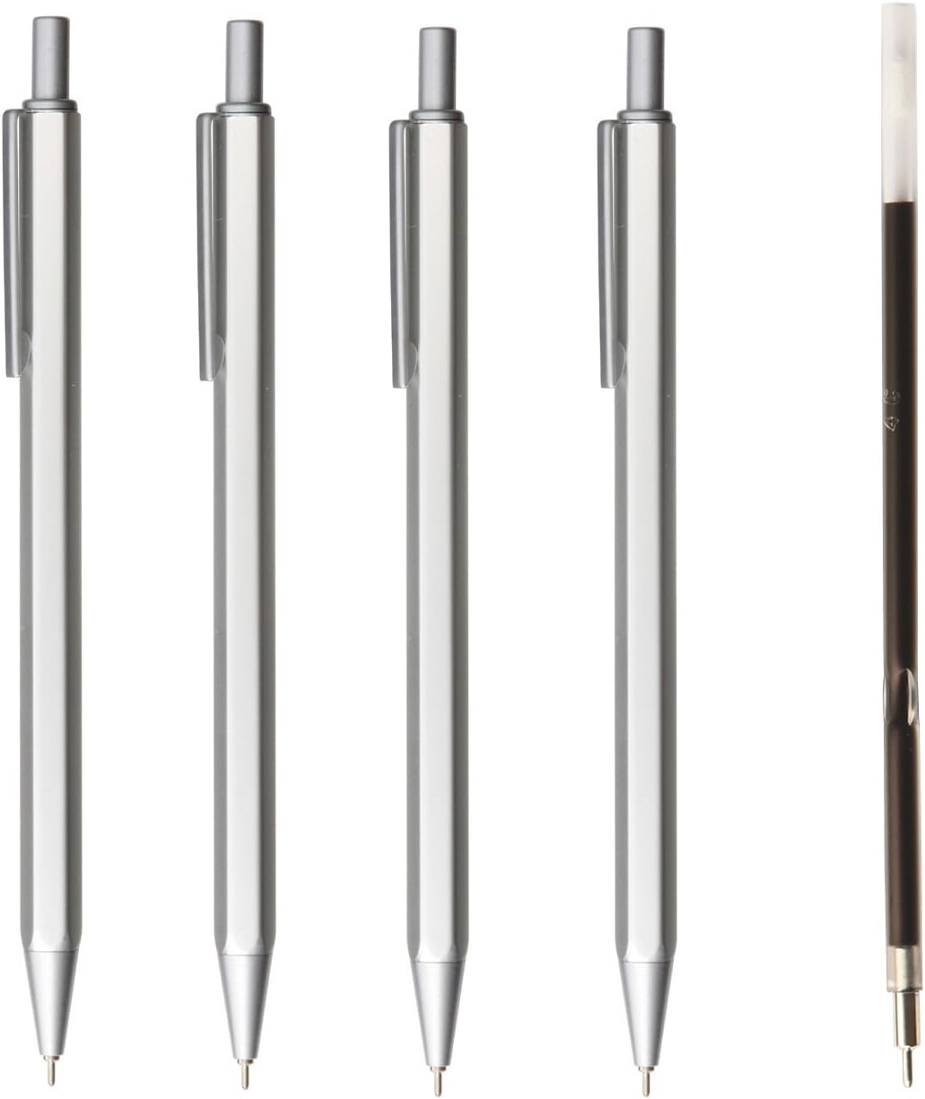 Amazon.com : Moma Muji Hexagonal Aluminum Ballpoint Pen 0.7mm solvent ...