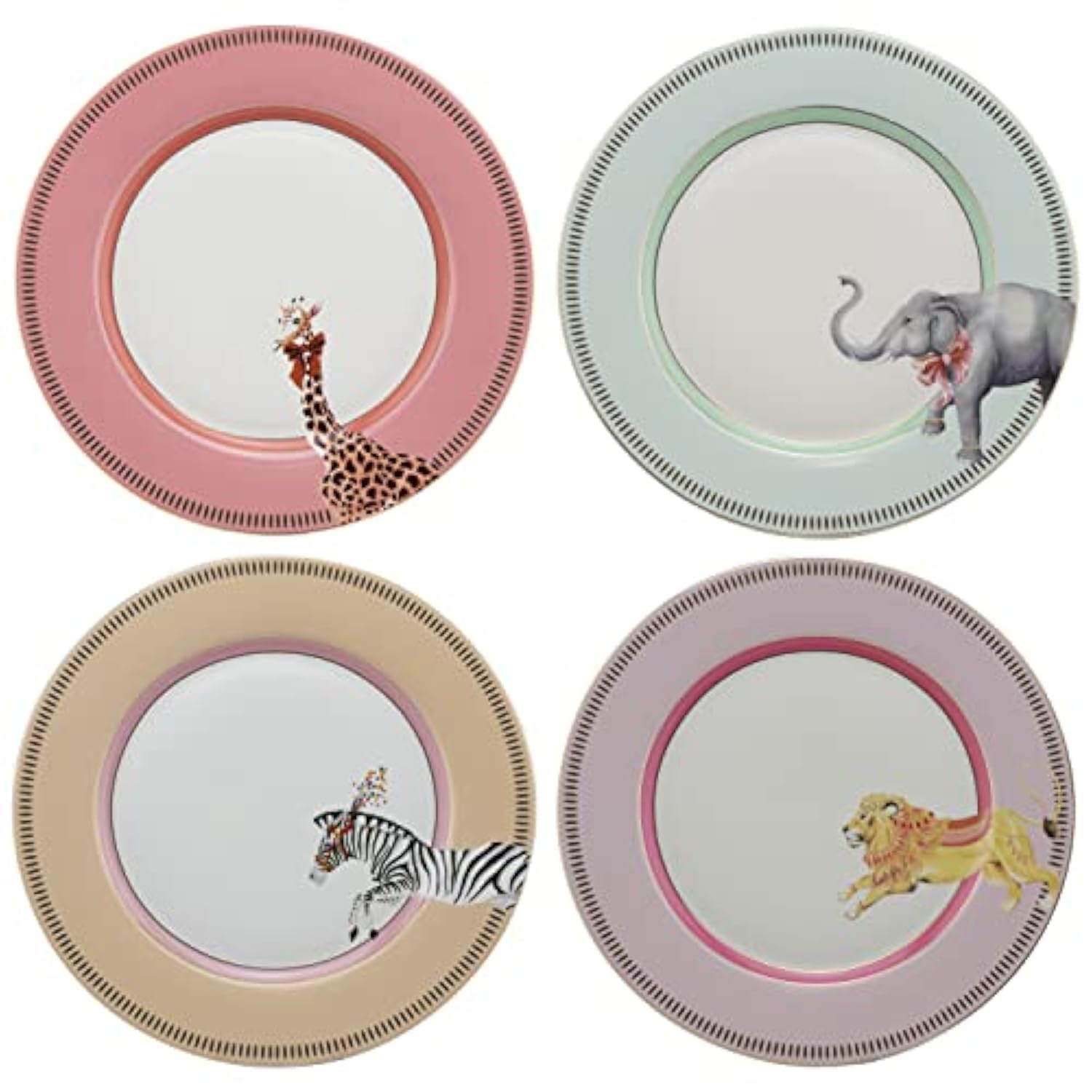 Amazon.com | YVONNE ELLEN Stunning Animal Plates in Fine Bone China ...