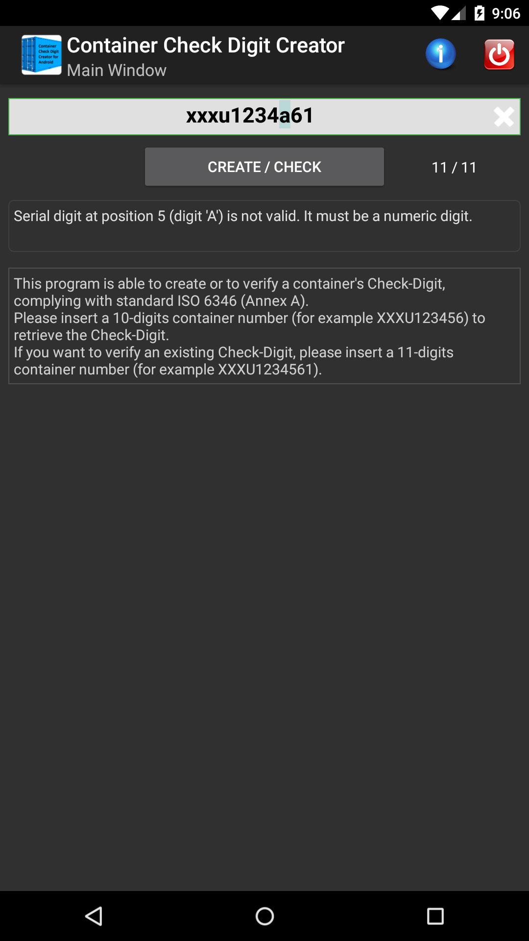 Container Check Digit Creator - App on Amazon Appstore