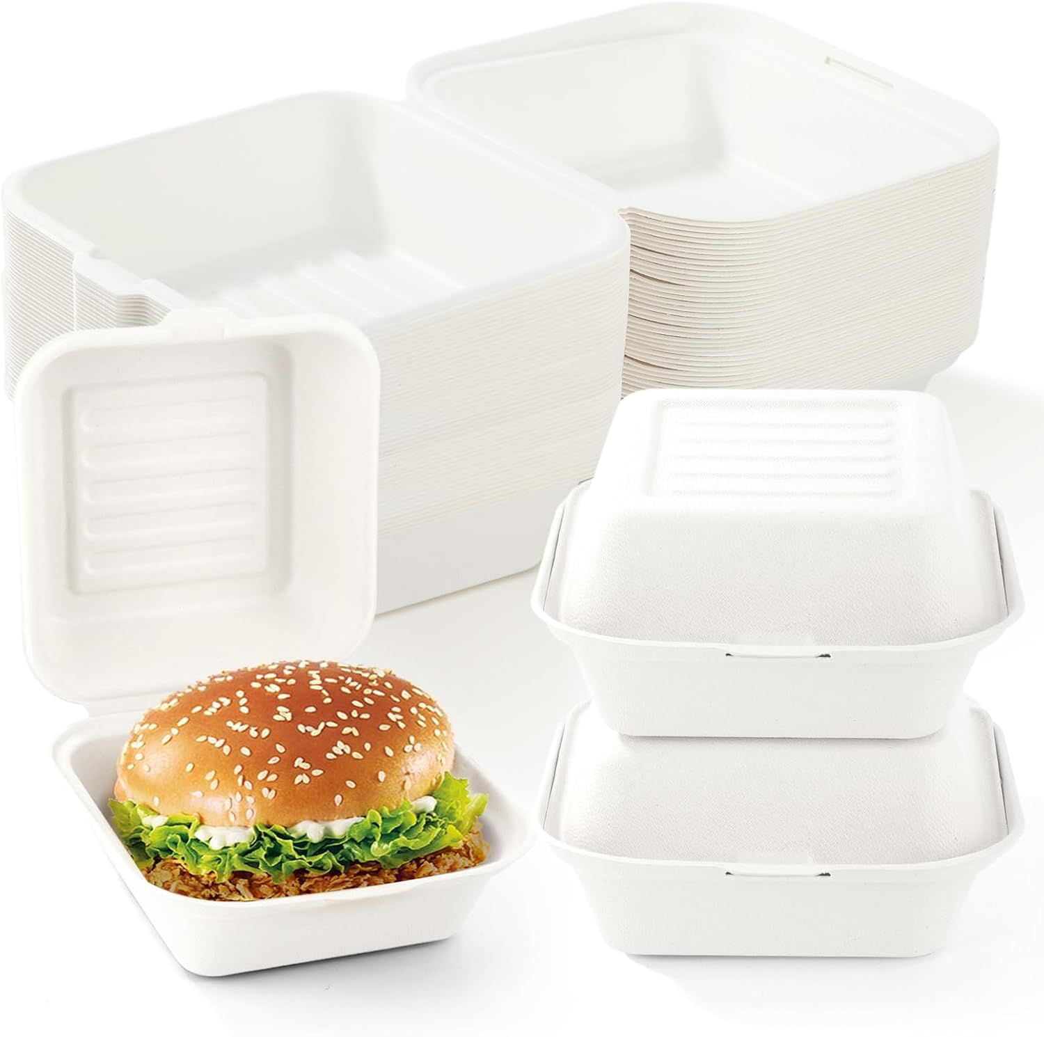 Amazon.com: Bakbania 30 Pack Clamshell Take Out Food Containers,6X6 ...