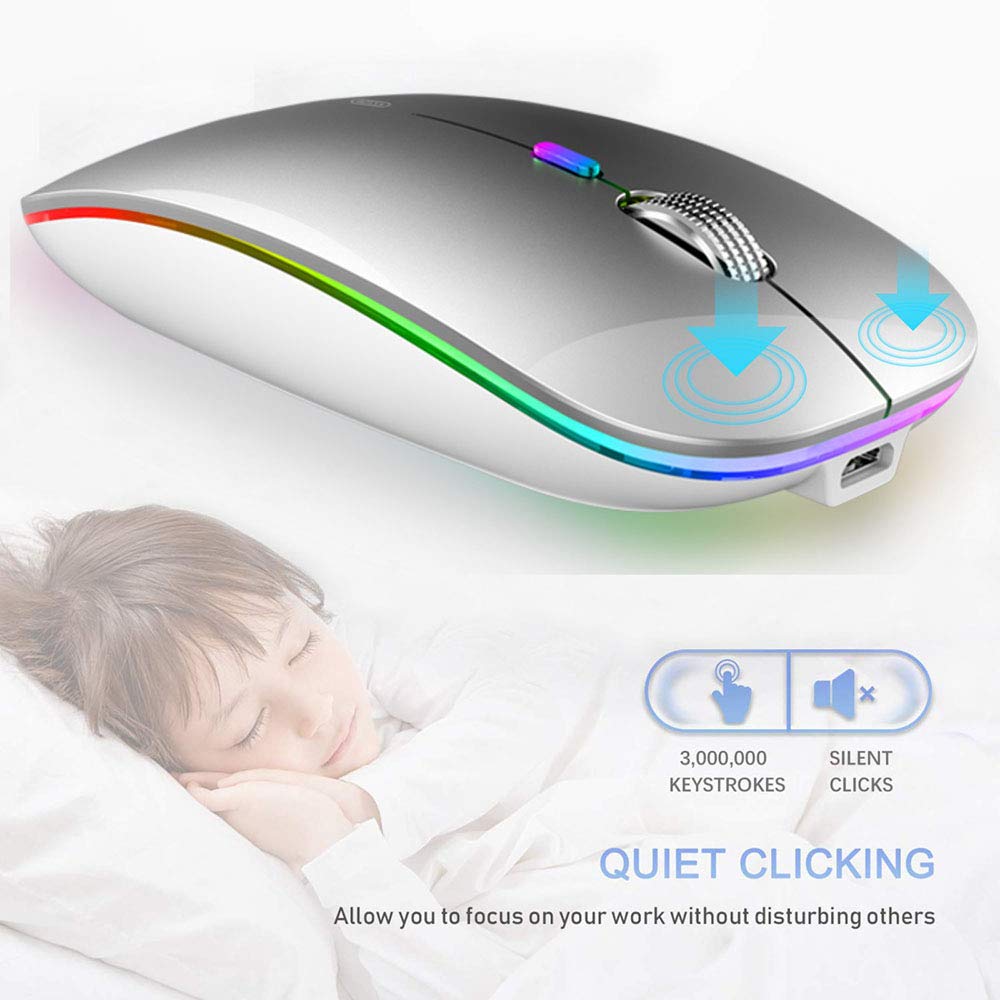 Snapklik.com : TENMOS Wireless Bluetooth Mouse, LED Slim (Bluetooth 5.1 ...