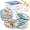 Amazon.com: Absorbent Coasters Stone Coaster Set of 8, Cork Base, with ...