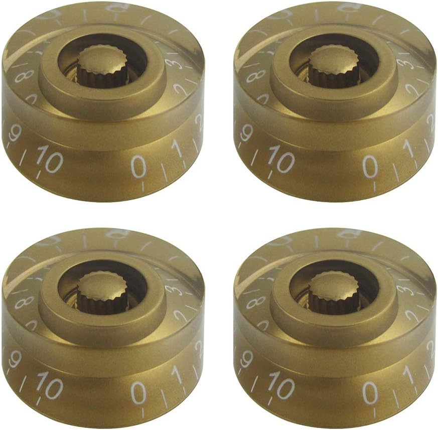 Amazon.com: FLEOR Golden Guitar Knobs Top Hat Volume Tone Speed Control ...