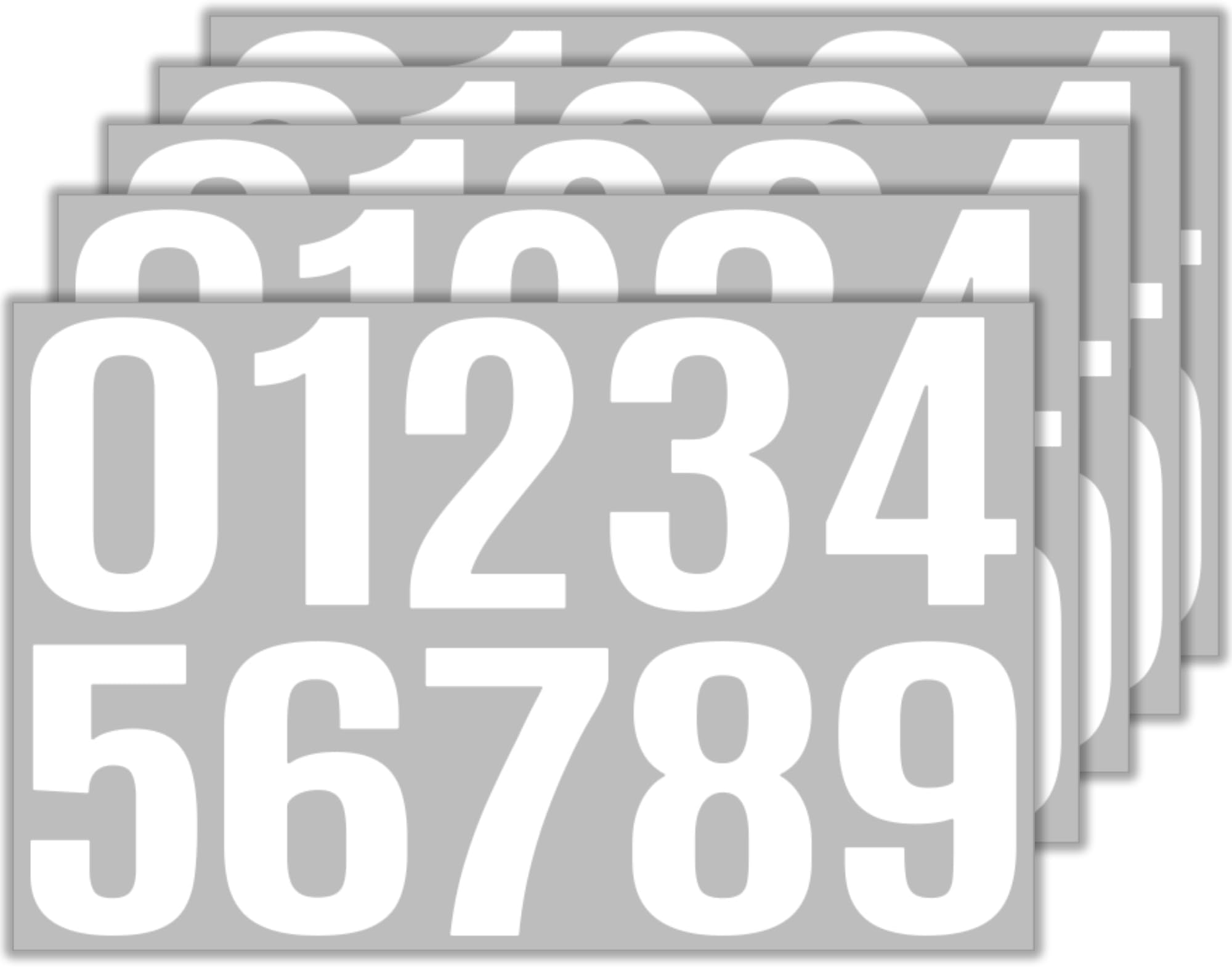 Amazon.com: 5 Sheets Mailbox Number stickers 4 Inch Waterproof Vinyl ...