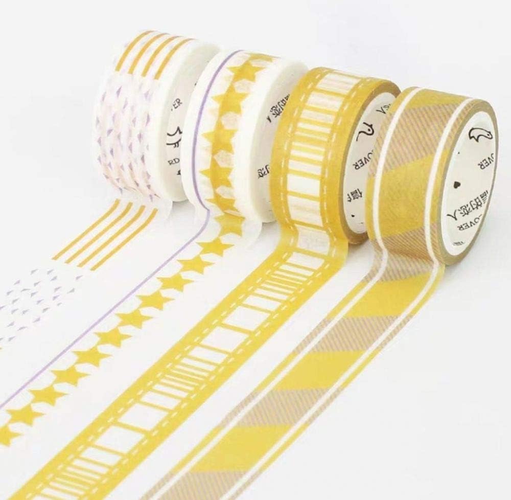 Decorative Basic Pattern Washi Paper Tape (15mmx3m,4 Rolls) : Amazon.ae ...