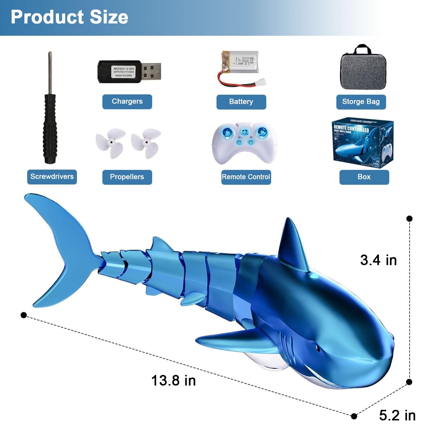 Remote Control Shark Toys for Kids Ages 8-12, 1:18 Scale High ...