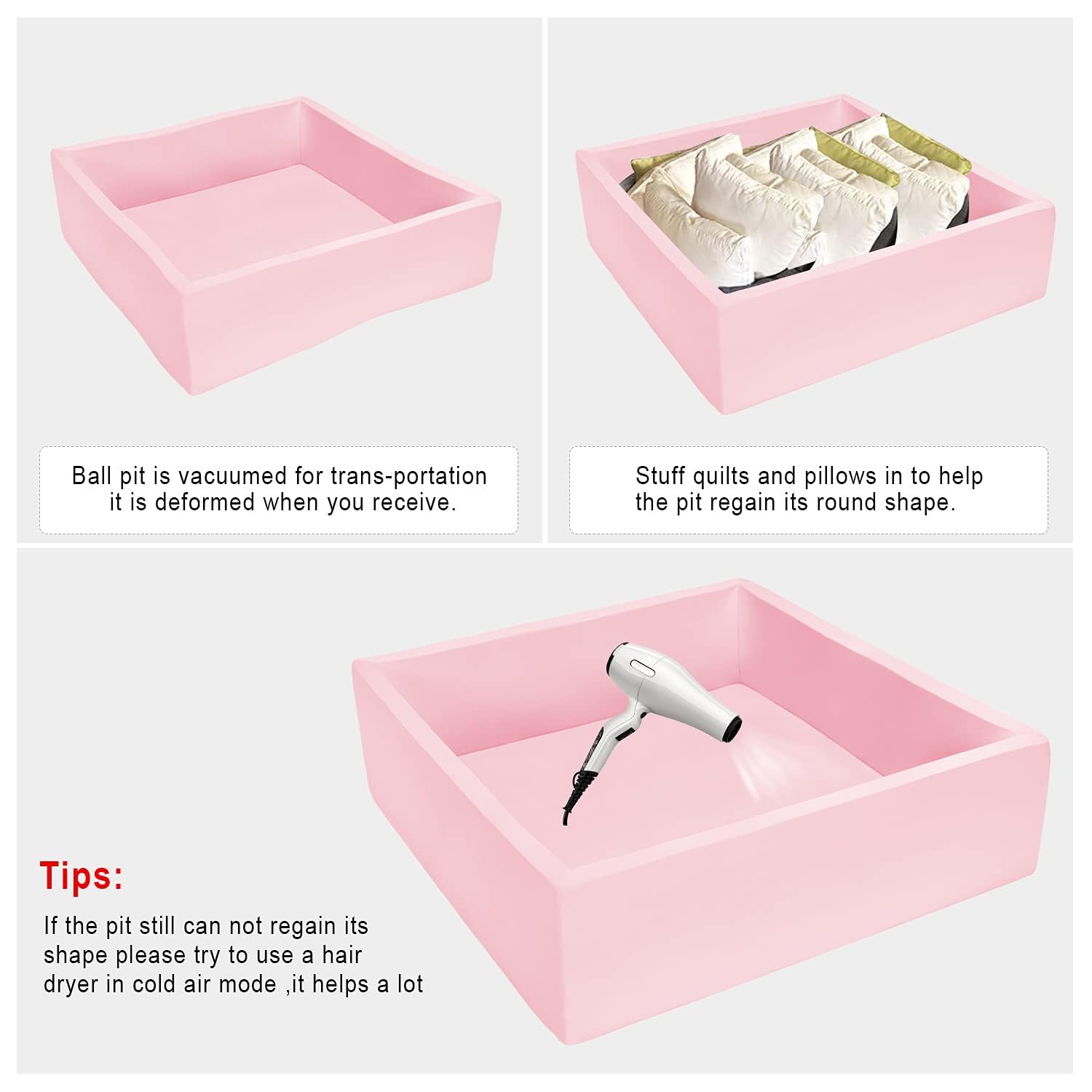 Snapklik.com : TRENDBOX Extra Large Ball Pit 47.2x47.2x13.8in Memory ...