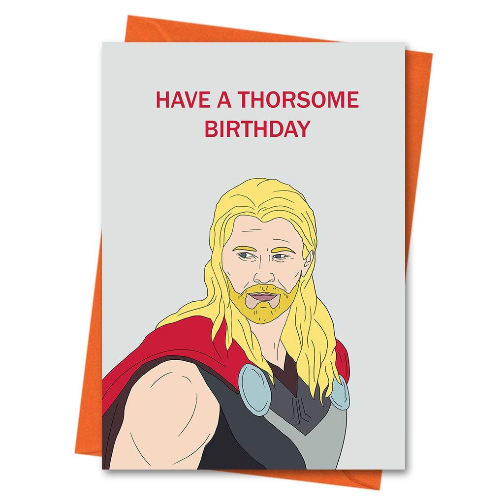 Buy Thor Birthday Card, Funny Birthday Card, Avengers Card, God of ...