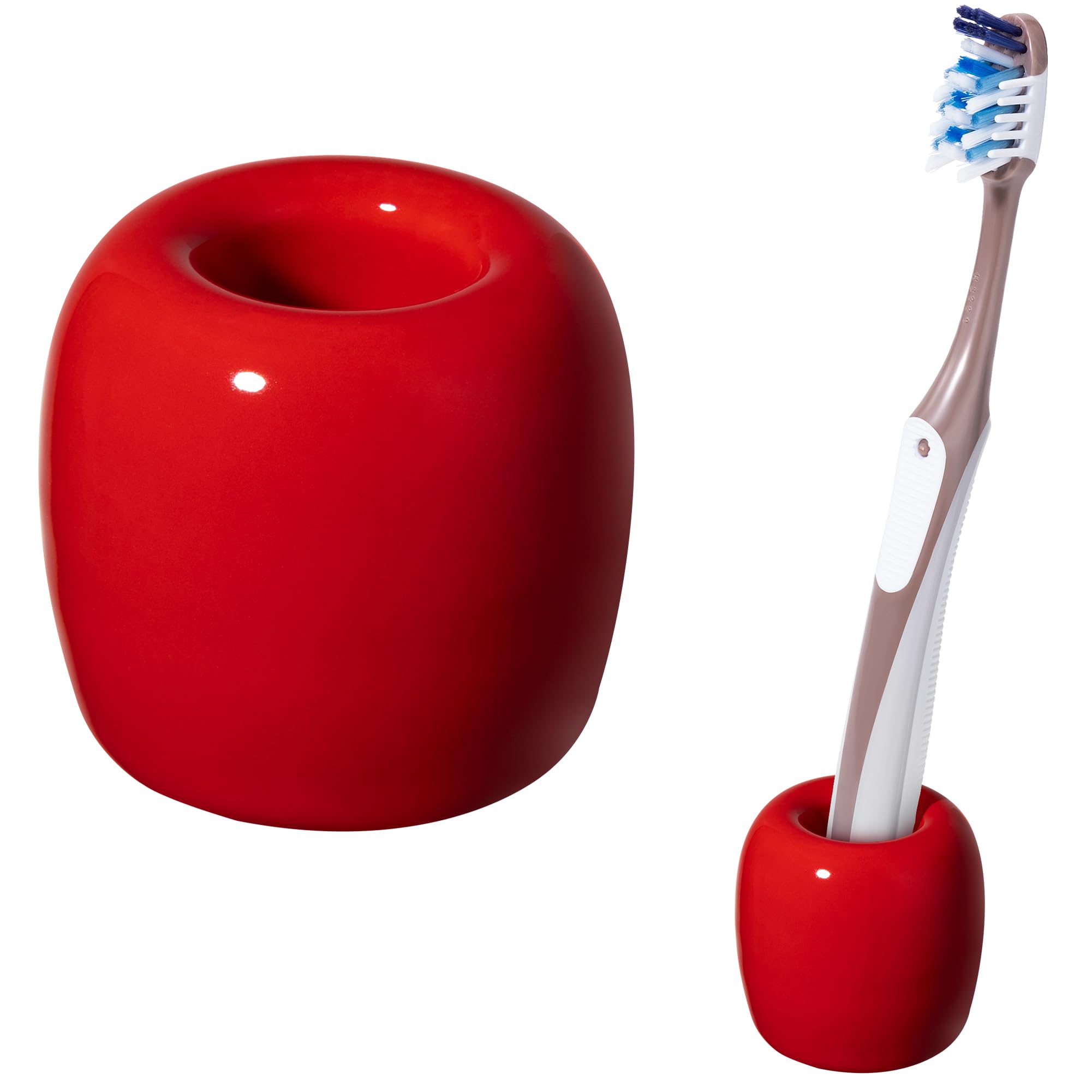 Amazon.com: Urbanstrive Ceramic Toothbrush Holders for Bathrooms, Sleek ...