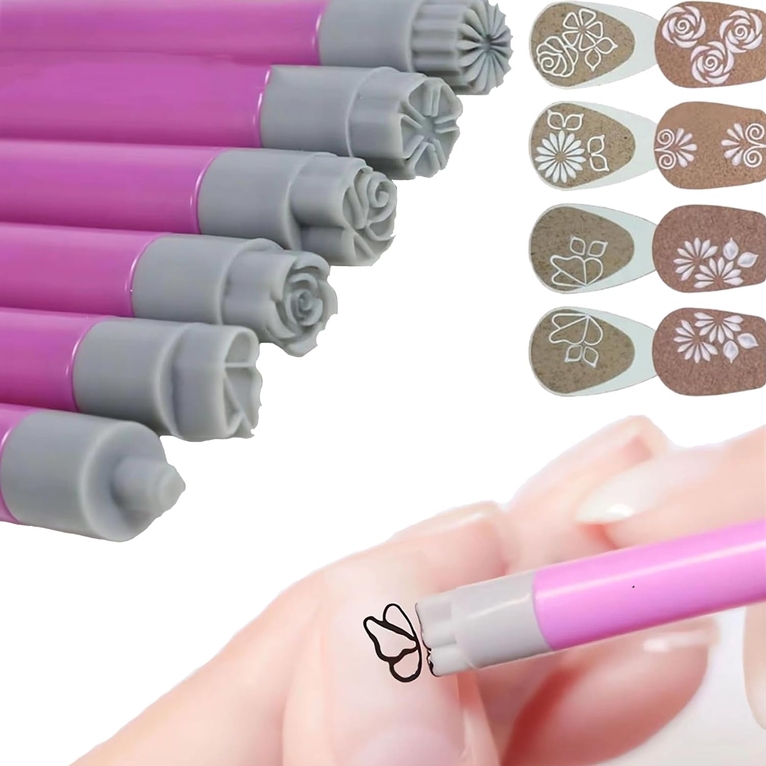 Amazon.com: Nail Art Stamp Pen Set, 6pcs Nail Art Stamp Pen Set, Nail ...