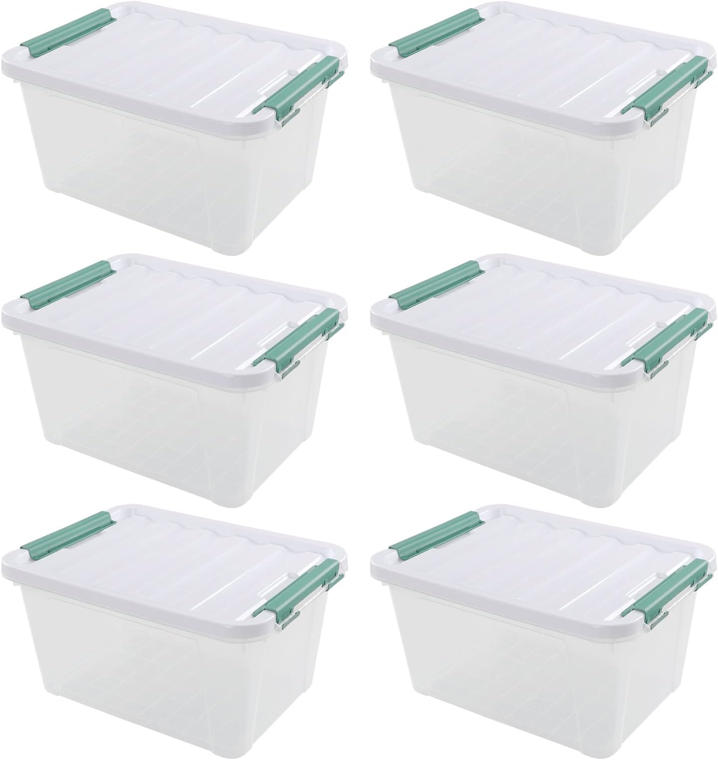 Amazon.com - Inhouse 16 Quart Clear Storage Bin, Plastic Latching Box ...