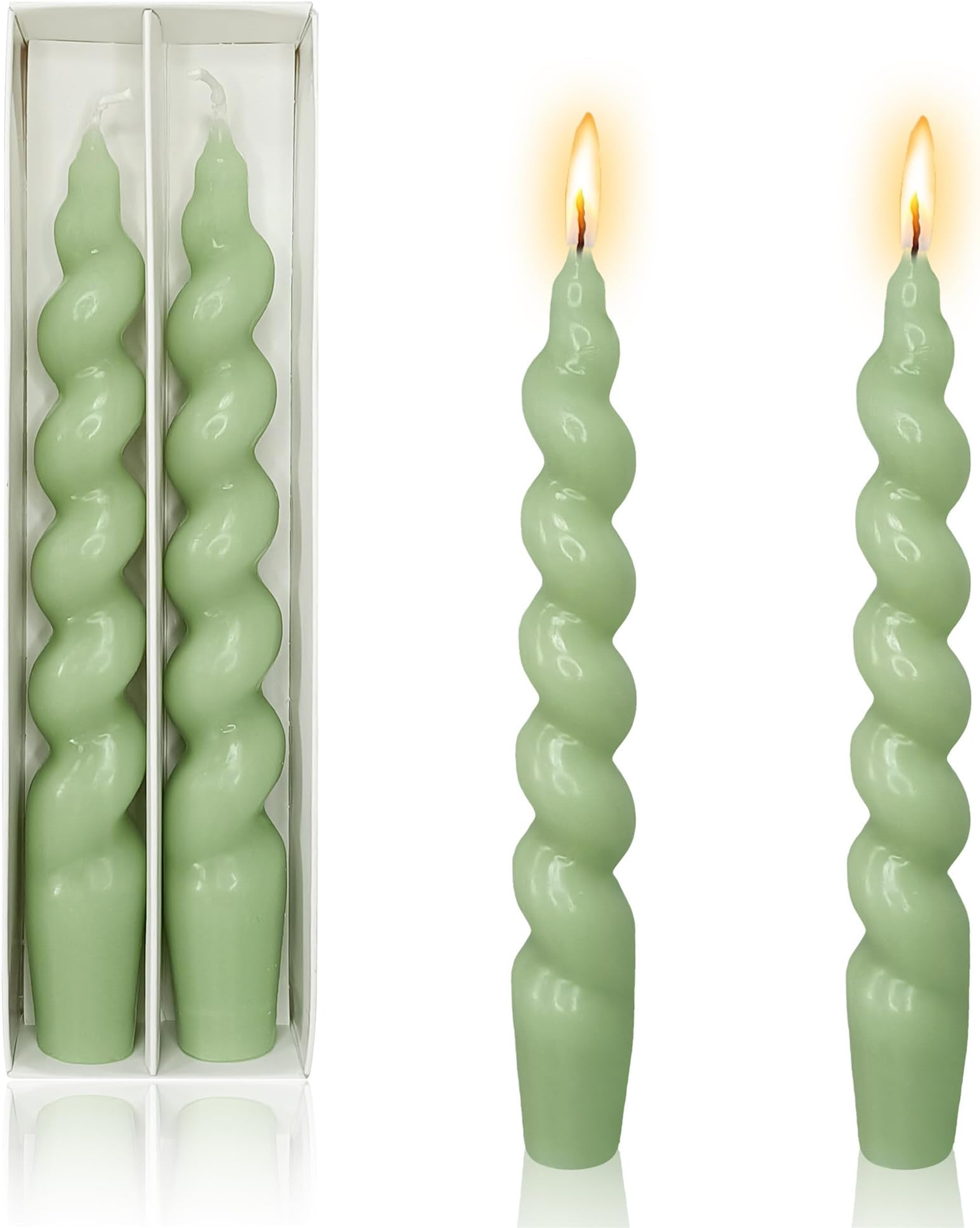 Amazon.com: Threlaco 6 Pcs Spiral Taper Candles 10 Inches Unscented ...