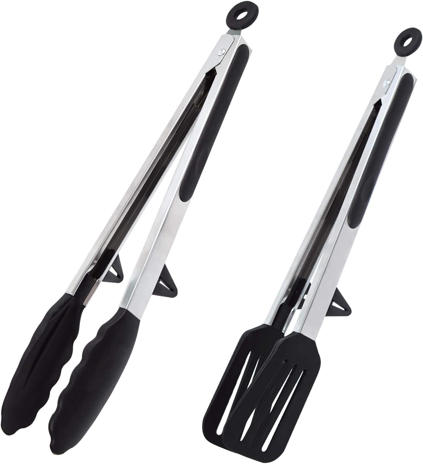 OXO 1101980 Good Grips Locking Tongs with Silicone Heads , Black , 12 ...