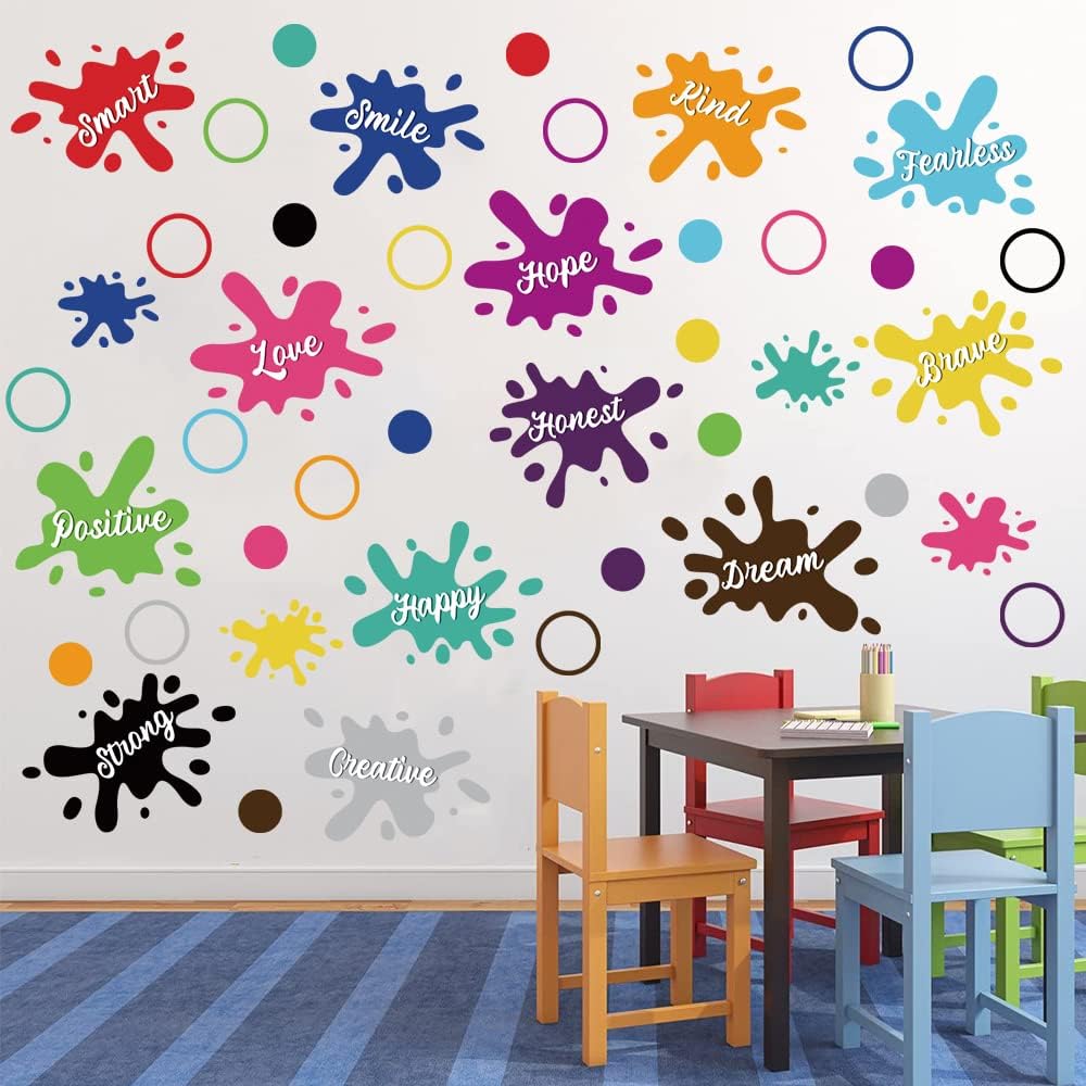 Amazon.com: Multicolored Paint Splat Wall Decals Paintball Wall ...