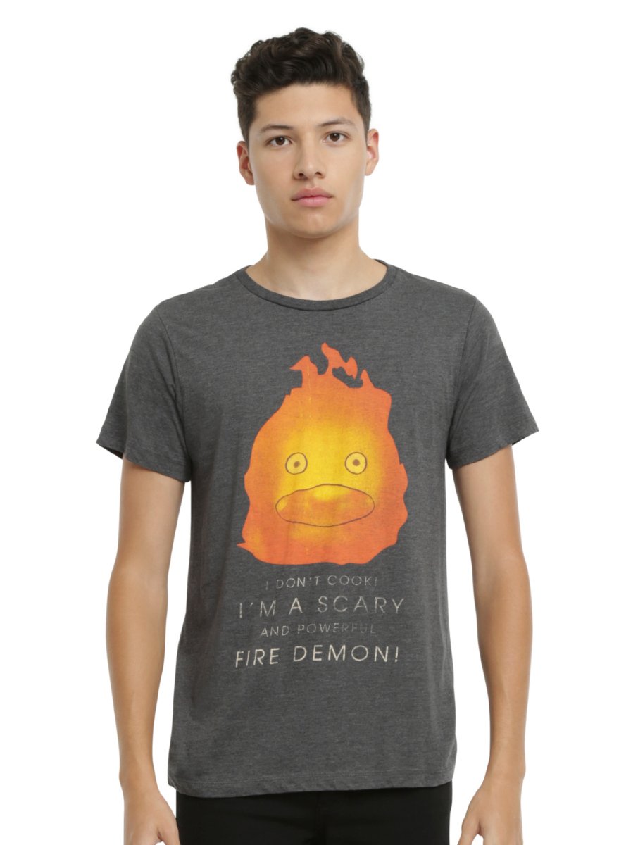 Studio Ghibli Howl's Moving Castle Calcifer Fire Demon T-Shirt- Buy ...