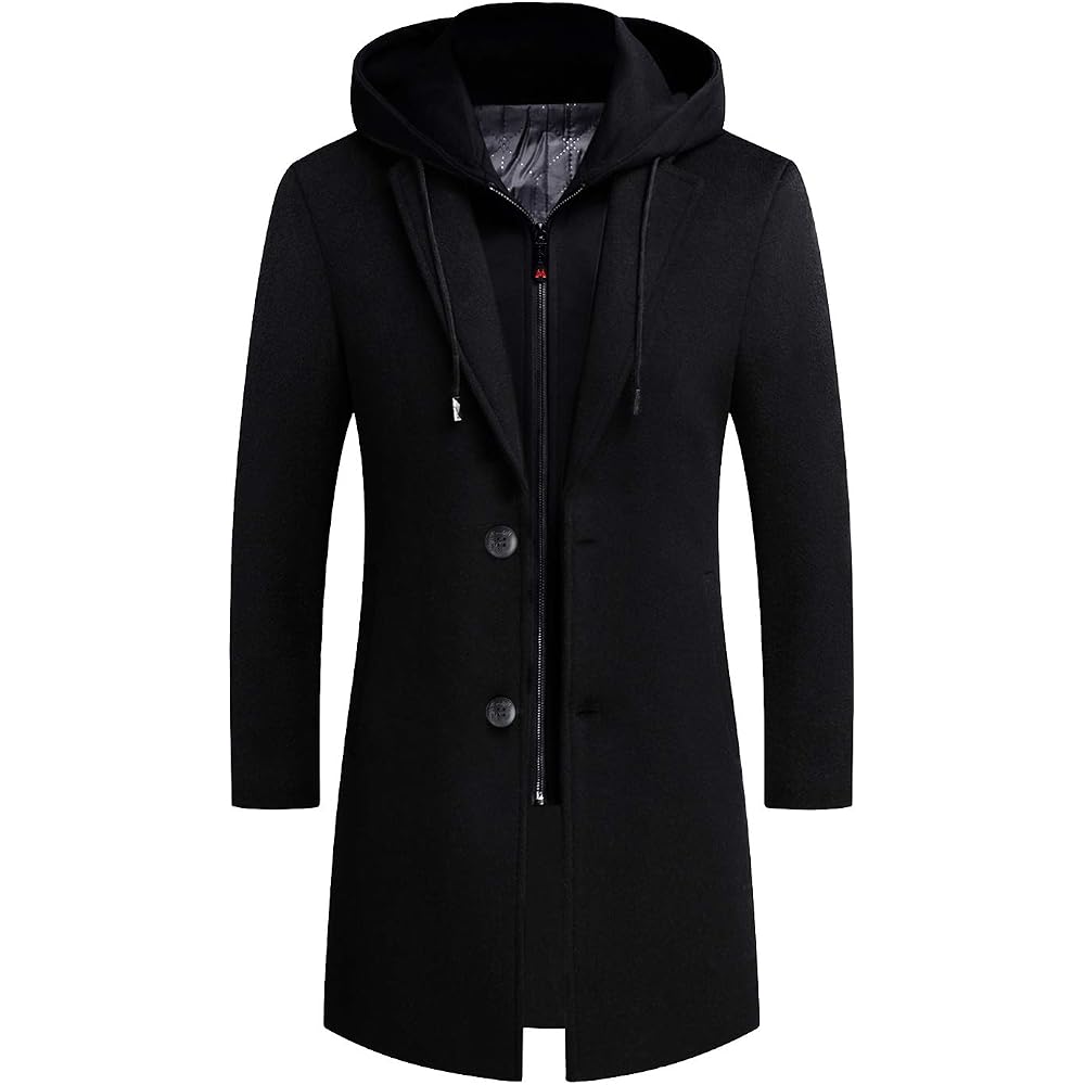$17/mo - Finance iCKER Mens Trench Coat Winter Wool Blend Jacket ...