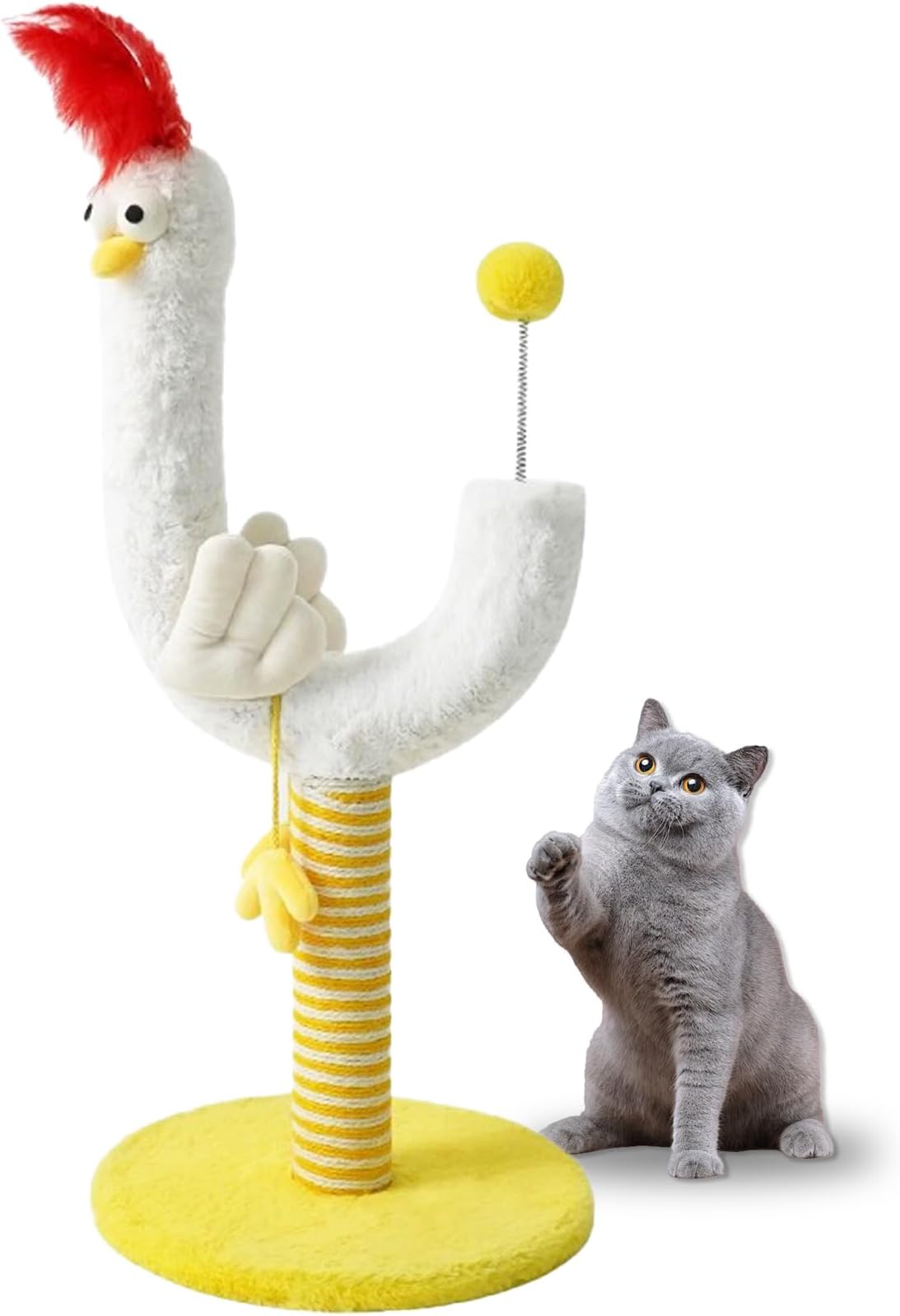 Amazon.com : VSEISNOO 35" Resilient Sisal Vertical Cat Scratching Post ...