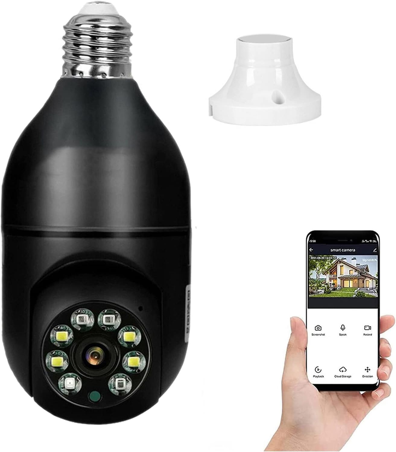 Amazon.com : Safecam 360 Security Camera Wireless Outdoor Light Bulb ...