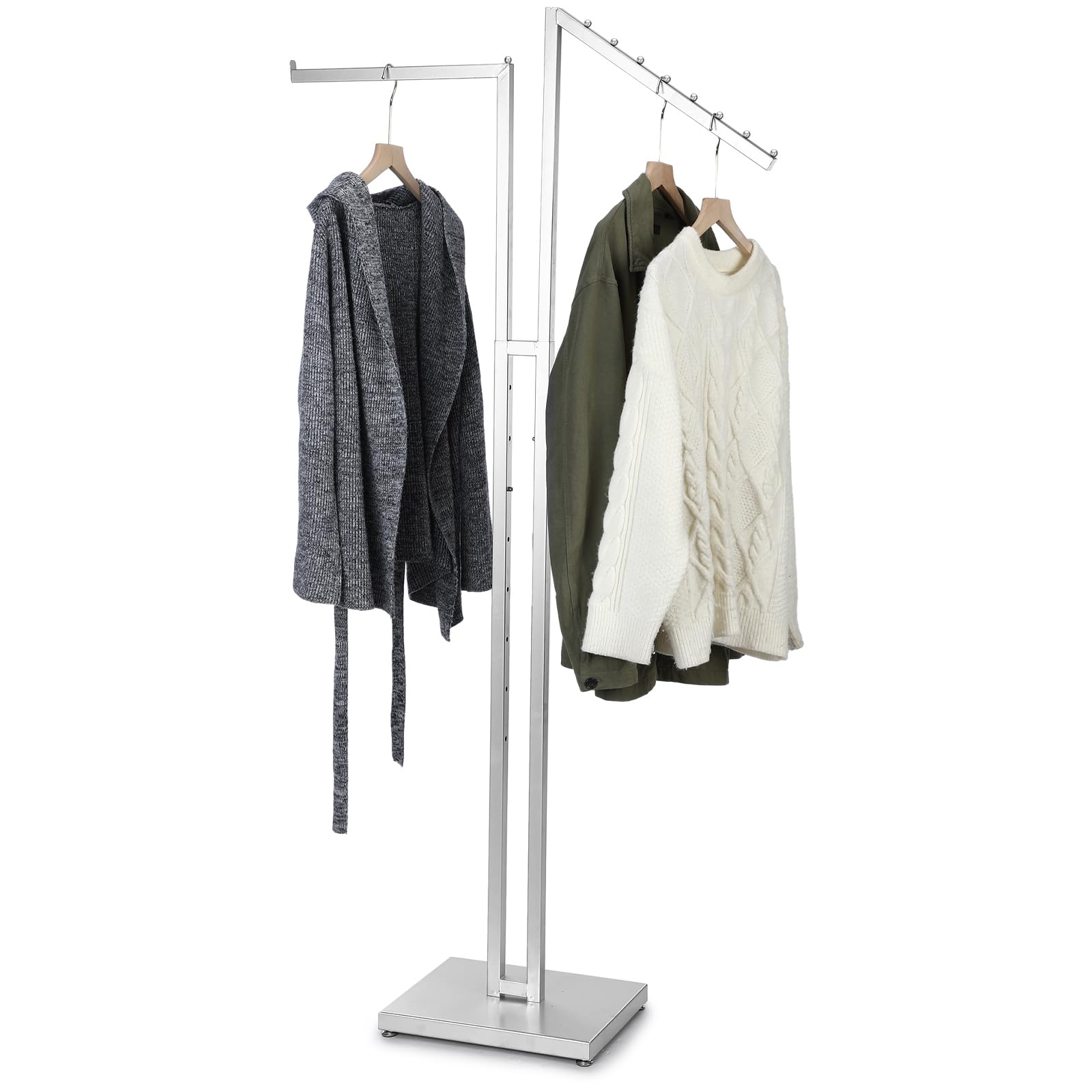 Amazon.com: Ripeng 2 Way Clothing Rack with Straight and Slant Arms ...