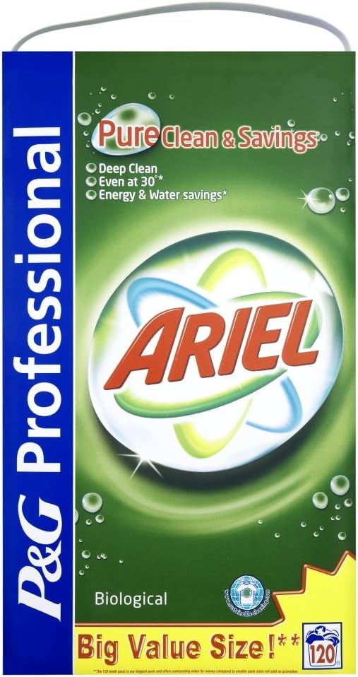 P&G Professional Ariel Biological Laundry Powder 120 Washes 9.6 kg ...