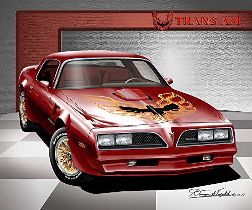 Amazon.com: 1977-1978 Firebird Trans AM - Carmine RED -Art Print Poster ...