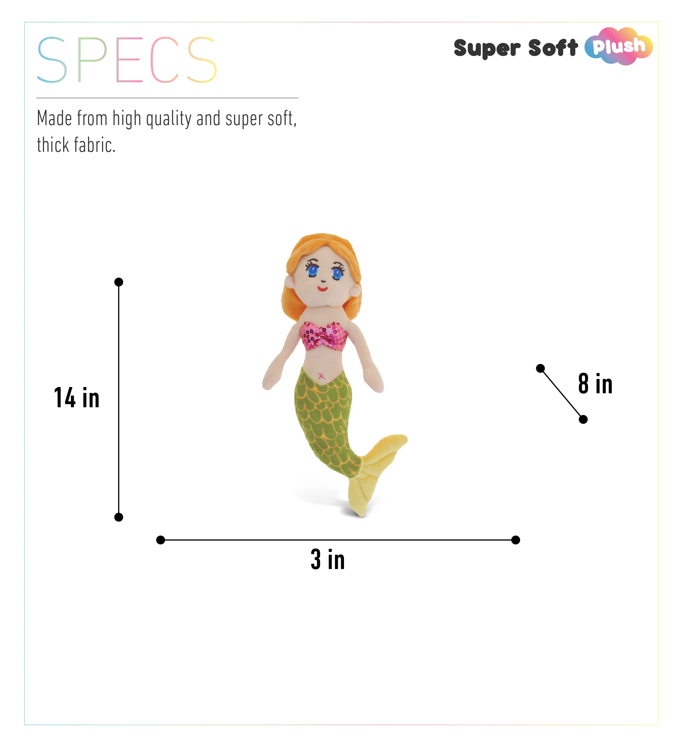 Stuffed Mermaid Toy June Garden Mermaid Princess Plush Doll - 16 Inch ...