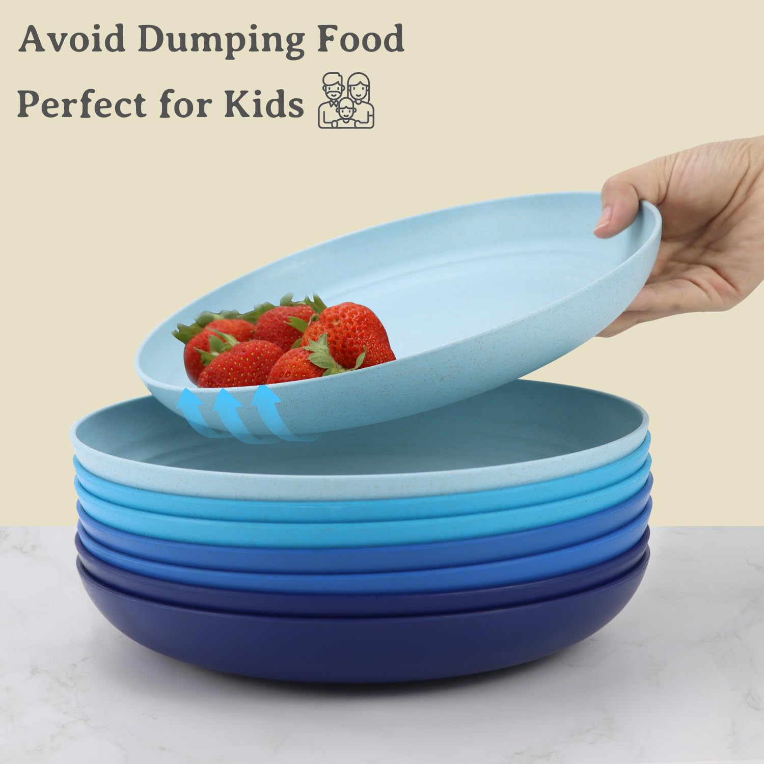 Snapklik.com : Wheat Straw Plates - 10 Inch Unbreakable Dinner Plates ...