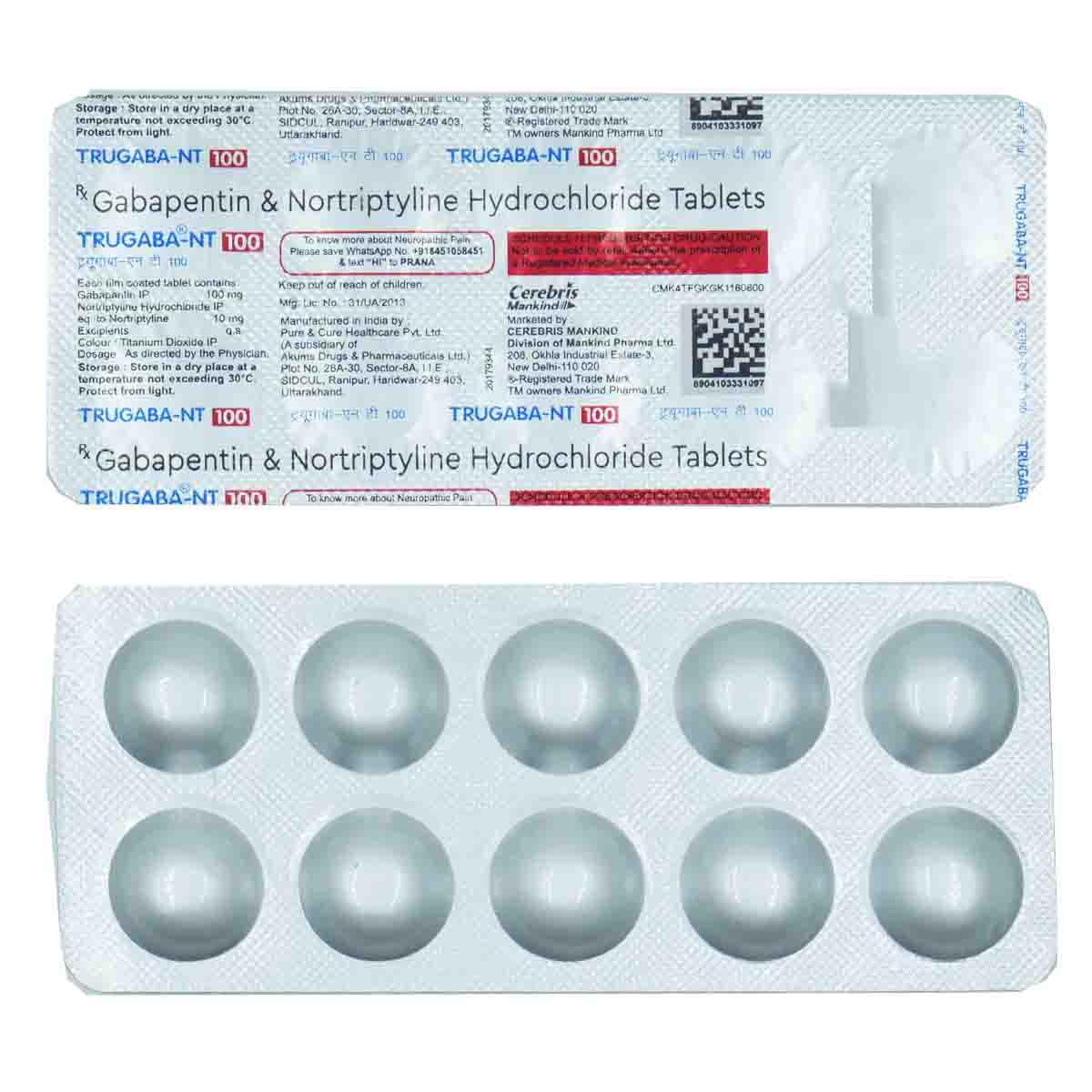 Trugaba - NT 100 - Strip of 10 Tablets : Amazon.in: Health & Personal Care