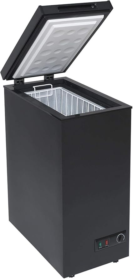 SIA CHF60B Black Chest Freezer with Removable Wire Basket, 53L Slimline ...