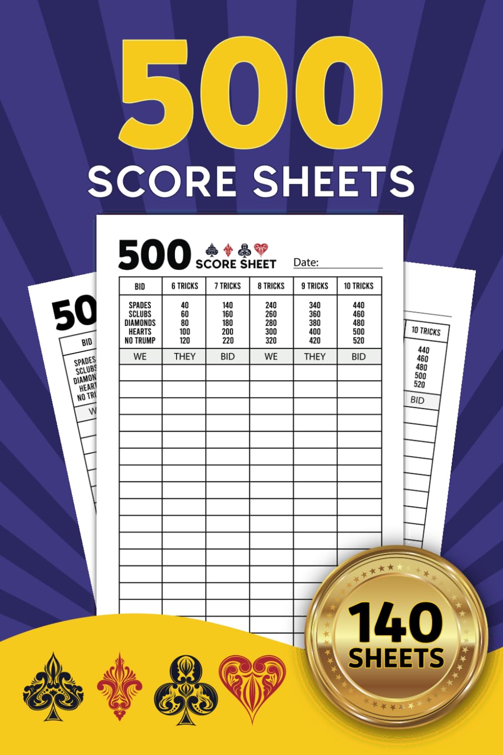 500 Score Sheets: 140 Large Scoresheets to Record Your Games, Size (6 x ...