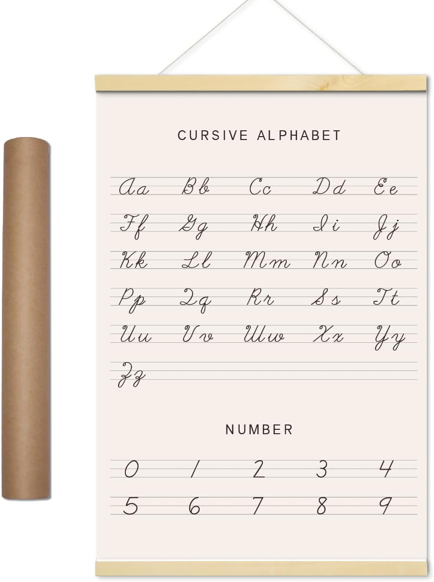 Amazon.com: Cursive ABC Chart for Wall, Alphabet Poster for Toddlers ...