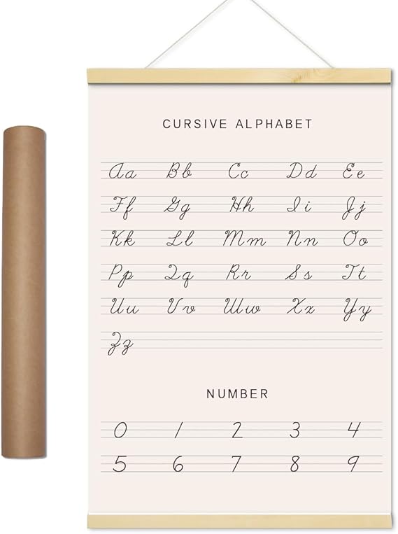Amazon.com: Cursive ABC Chart for Wall, Alphabet Poster for Toddlers ...