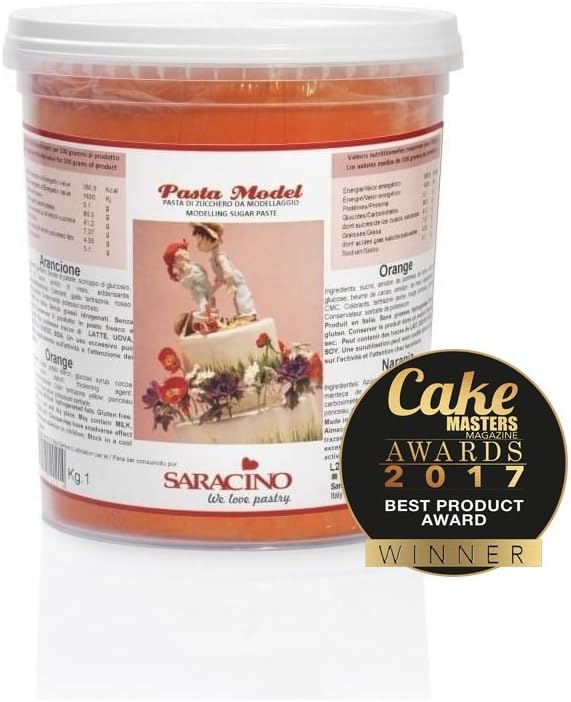 Saracino Sugar Paste Model Orange Modelling Paste 1 kg Gluten Free Made ...